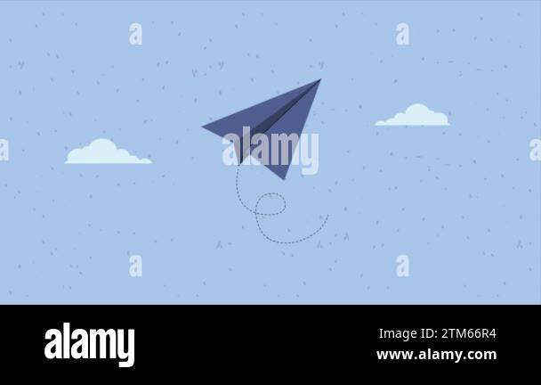 paper airplane flying in the sky animation ,4k video animated Stock ...