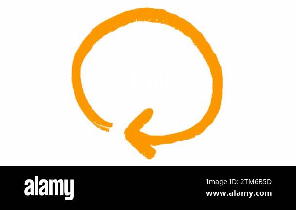 Animated icon of circle arrow. orange reload symbol spins. Looped video ...