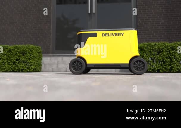 Self-driving delivery, The robot is delivering the goods, Autonomous ...