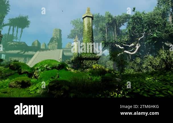 Ancient temple of ancient civilization in the jungle Stock Video ...