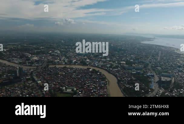Coastal city with river and building. Davao City. Mindanao, Philippines ...