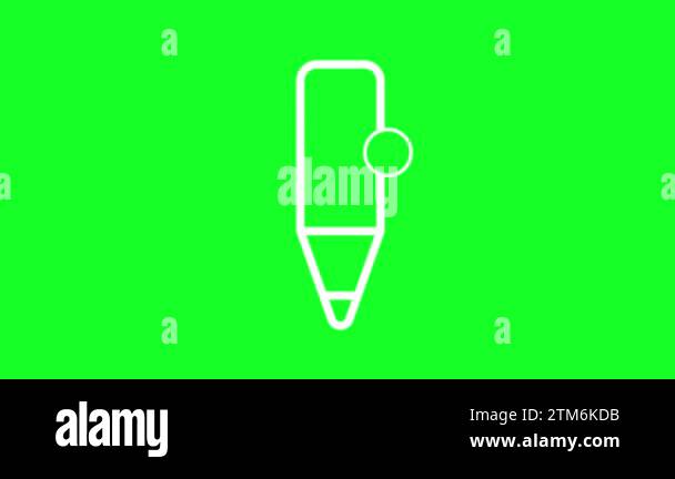 Animated pencil white line icon. Signing document. Place signature. Loop HD video with chroma ...