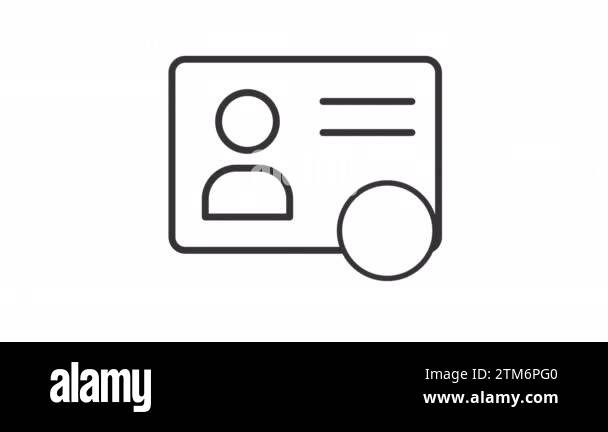 Animated id linear icon. Personal data verification. Identification. Access approved. Seamless ...