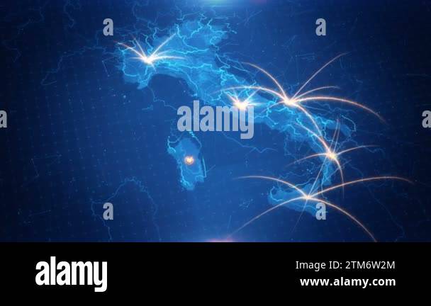 Map of the Italy with the animated background Stock Video Footage - Alamy