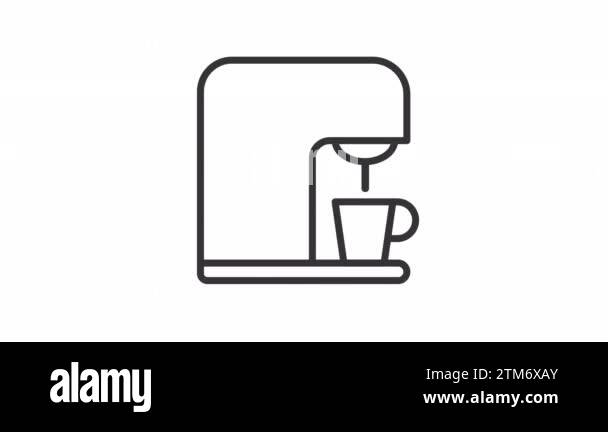 Animated kitchen linear icons. Electric appliances for food preparation ...