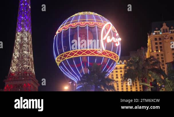 Las Vegas, USA; October 22, 2023: The Las Vegas Strip with its famous Paris hotel and casino ...