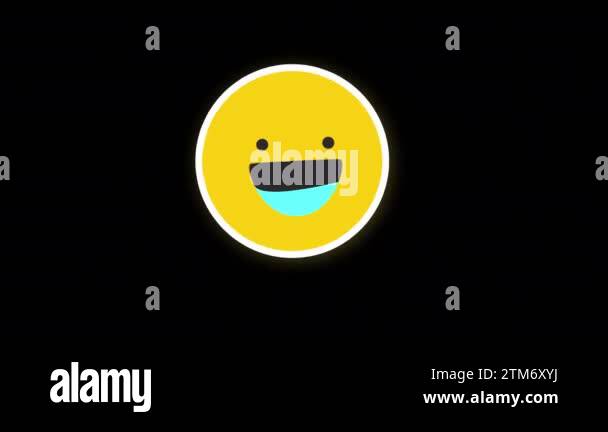 Emoticon cute smile emoji icon loop Animation video transparent ...