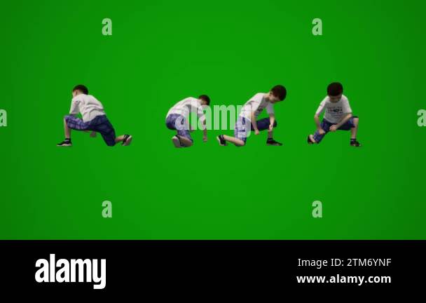 3d boy green screen render animation people chroma key Stock Video ...