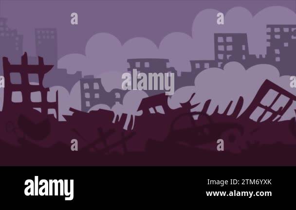 Ruins of a destroyed city. The terrible consequences of war, earthquake ...