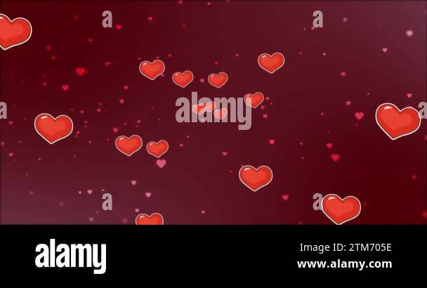 Animation of looping hearts shapes against abstract background ...