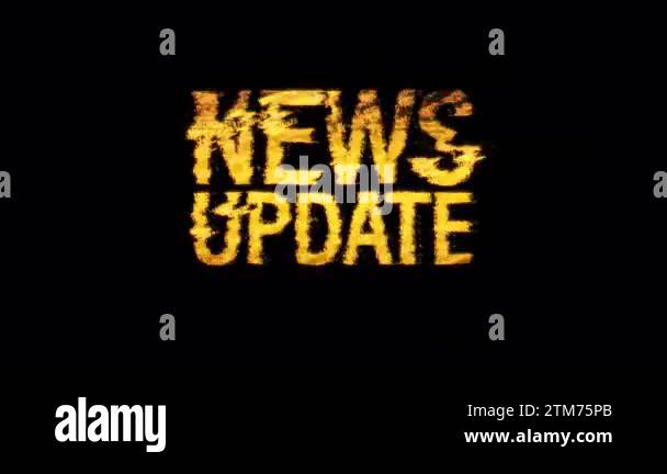 News Update glitch text effect cimematic title yellow light animation ...