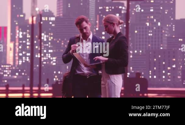 Metaverse cyberspace character artificial intelligence augment reality realistic. Business team ...