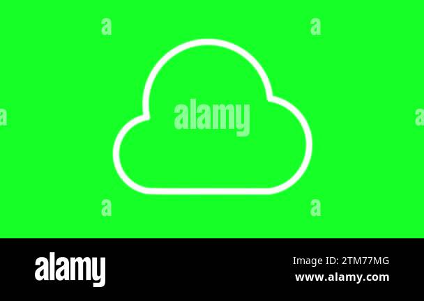 Animated cloud white line icon. Weather forecast. Chat bubble. Loop HD ...