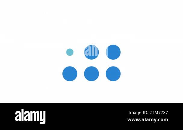 Animated disappearing dots preloader. Missing circles. Waiting process ...