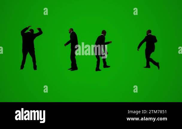 Black business man green screen walk mobile phone talking sitting ...