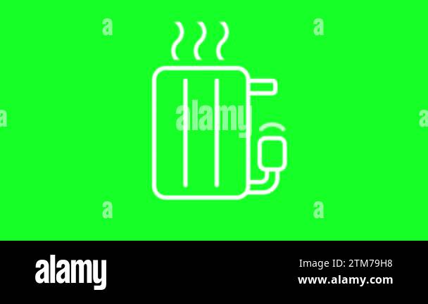 Animated heating white line icon. Smart radiator. Heat exchanger. Loop ...