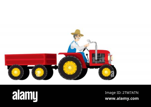Cartoon farmer tractor Stock Videos & Footage - HD and 4K Video Clips ...