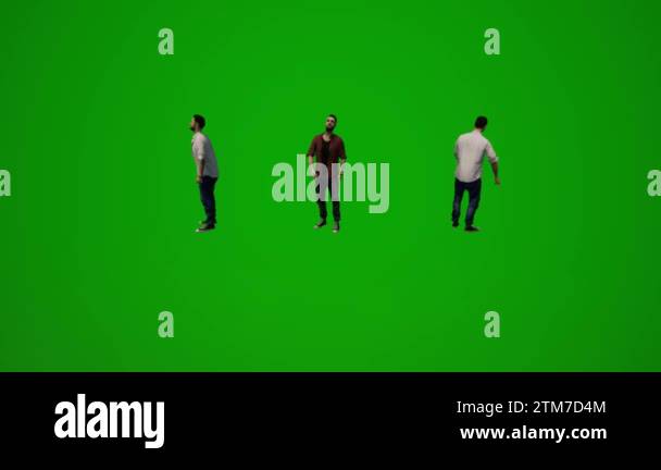 3D young white man green screen celebrating the end the year and being ...