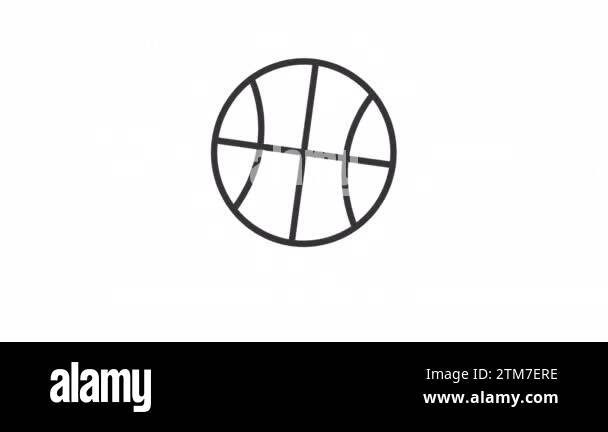 Basketball linear animation. Bouncing and rotating ball. Sports ...