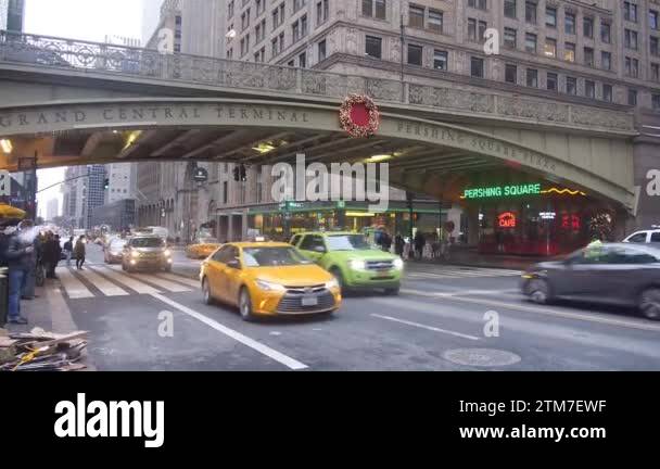 Cars Driving Under Bridge At Grand Central Terminal - Static Stock ...