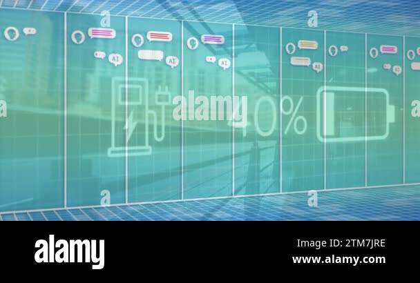 Animation of online ai chat processing over road traffic. Global ...