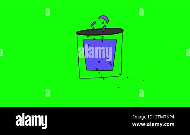 Drink glass with straw icon loop Animation video transparent background ...