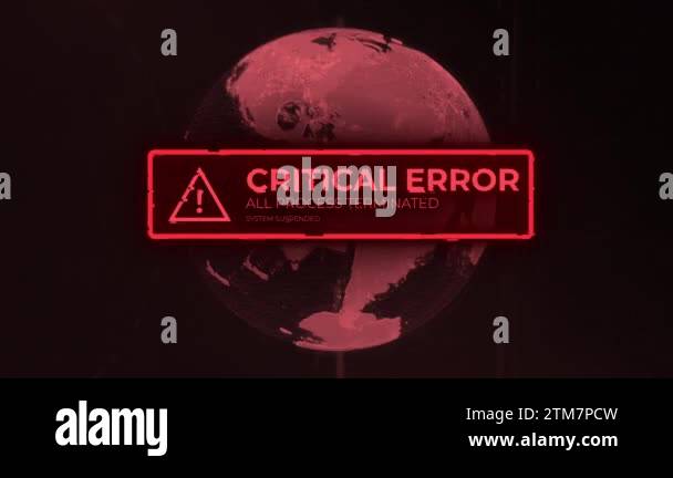 CGI video of red critical error message flashing on computer screen ... CGI video of red critical error message flashing on computer screen ...