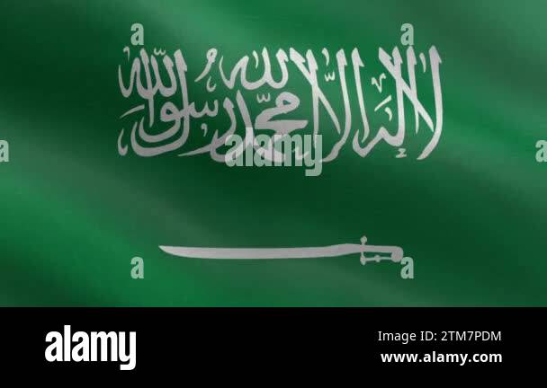 National Flag of Saudi Arabia, Seamless loop Saudi Arabia flag ...