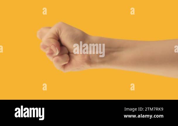 Vertical video. Knock hand. Freedom rights. Rebellion movement. Female ...