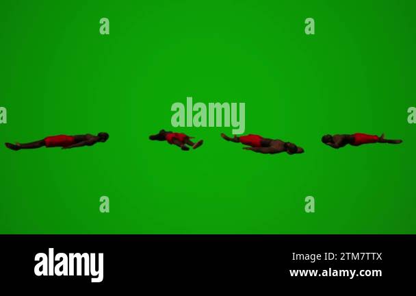 3D black lifeboat green screen sitting and caring and talking several ...