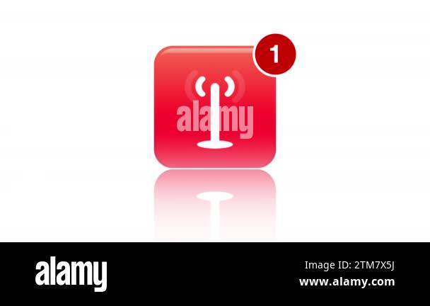 Video animation of network app with animated icon and notifications in ...