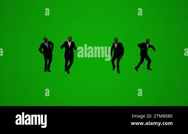Black business man green screen walk mobile phone talking sitting ...