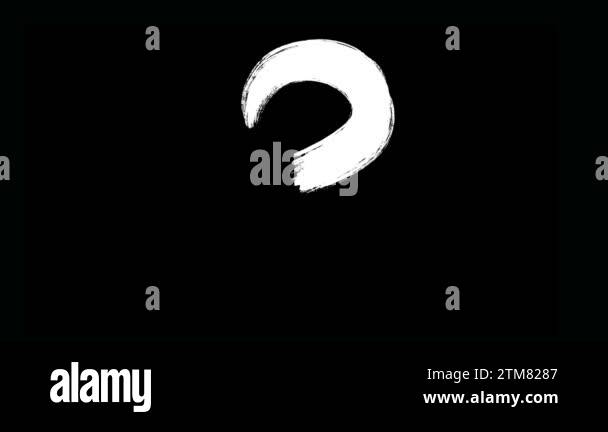 Abstract black screen hand-drawing brush question sign shape overlay on ...