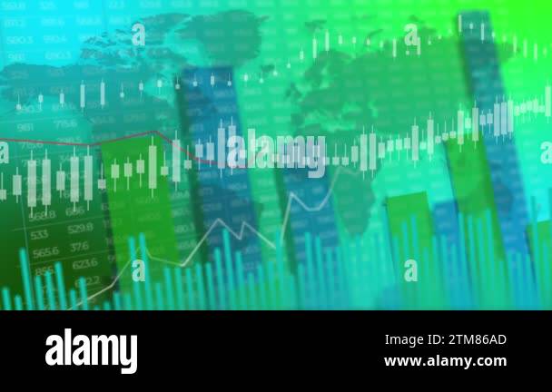 Digital financial chart of investment trends. Color stock 3D graphics ...