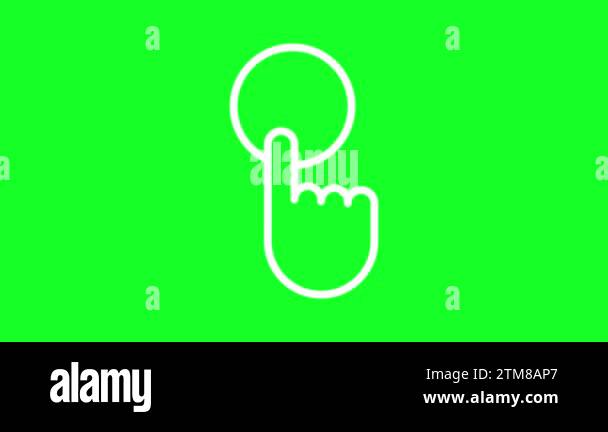 Animated tap button white line icon. Checkmark. Approved operation ...