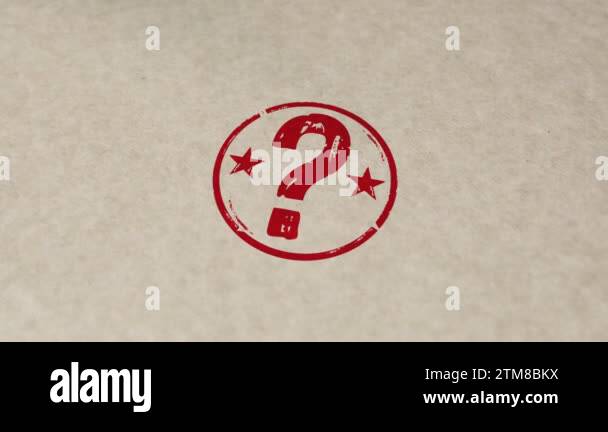 Question mark stamp and hand stamping impact animation. Faq help query ...