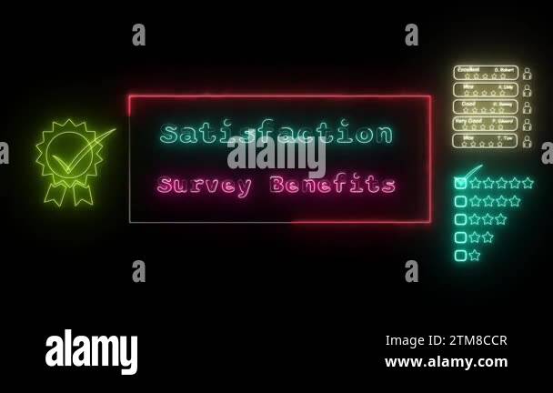satisfaction survey benefits Neon green-pink Fluorescent Text Animation ...