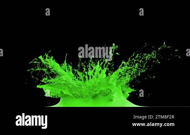 Green paint splash explosion Stock Video Footage - Alamy