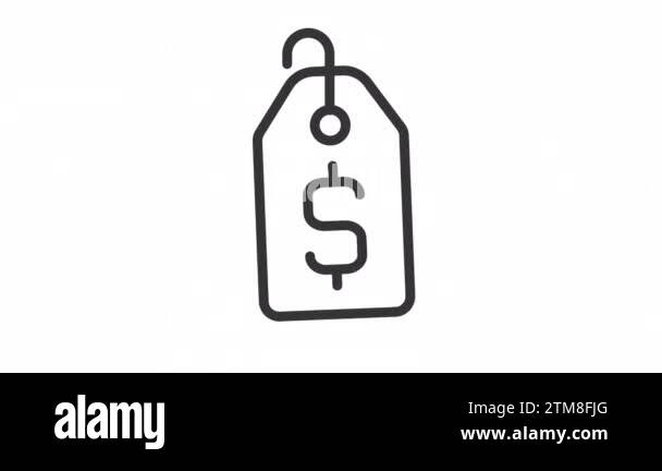 Animated price tag linear icon. Online shopping. Special offer. Sales ...