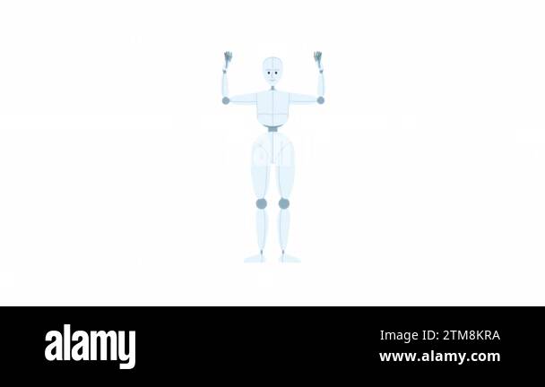 Animated humanoid robot movements. Robotics engineering. Dance ...