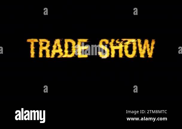 Trade show glitch text effect cimematic title yellow light animation ...