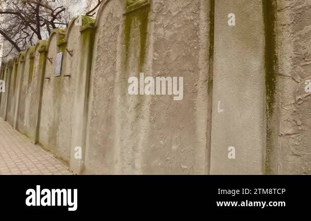 Krakow, Poland - march 7, 2023: Fragment of the wall of Jewish Ghetto ...