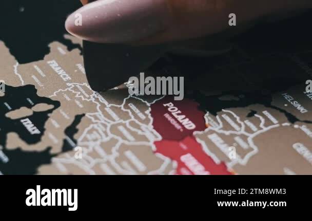 Female Hand Scratching Germany Country on the Surface of Scratch World ...