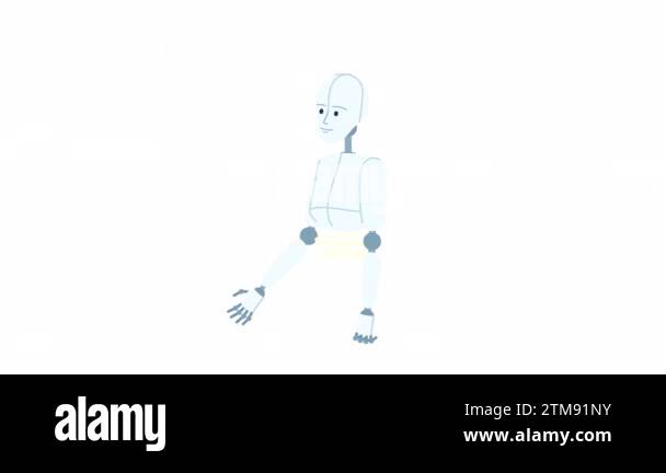 Animated half body robot gesturing. Robotic arms. Interact with ...