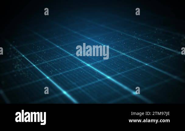 Abstract Technology Digital Grid Background/ 4k animation of an ...