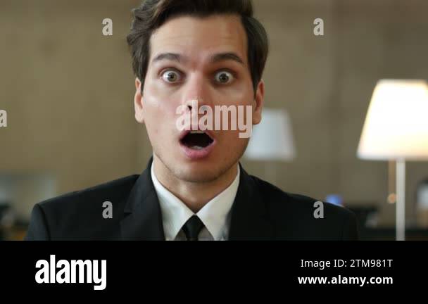 Portrait surprised shocked man Stock Videos & Footage - HD and 4K Video ...