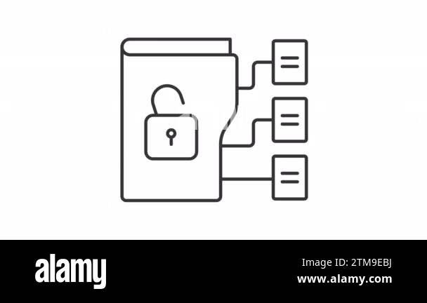 Animated information linear icons. Data analytics. Password access. Sensitive information ...