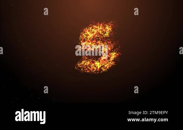 Countdown animation from 5 to 0 with cracking stone number and fire ...