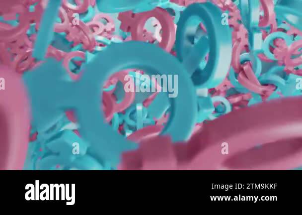 Transgender sign and many female and male signs are falling down. Large ...