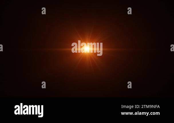 Loop center flickering glow white orange star sun lights optical lens ...